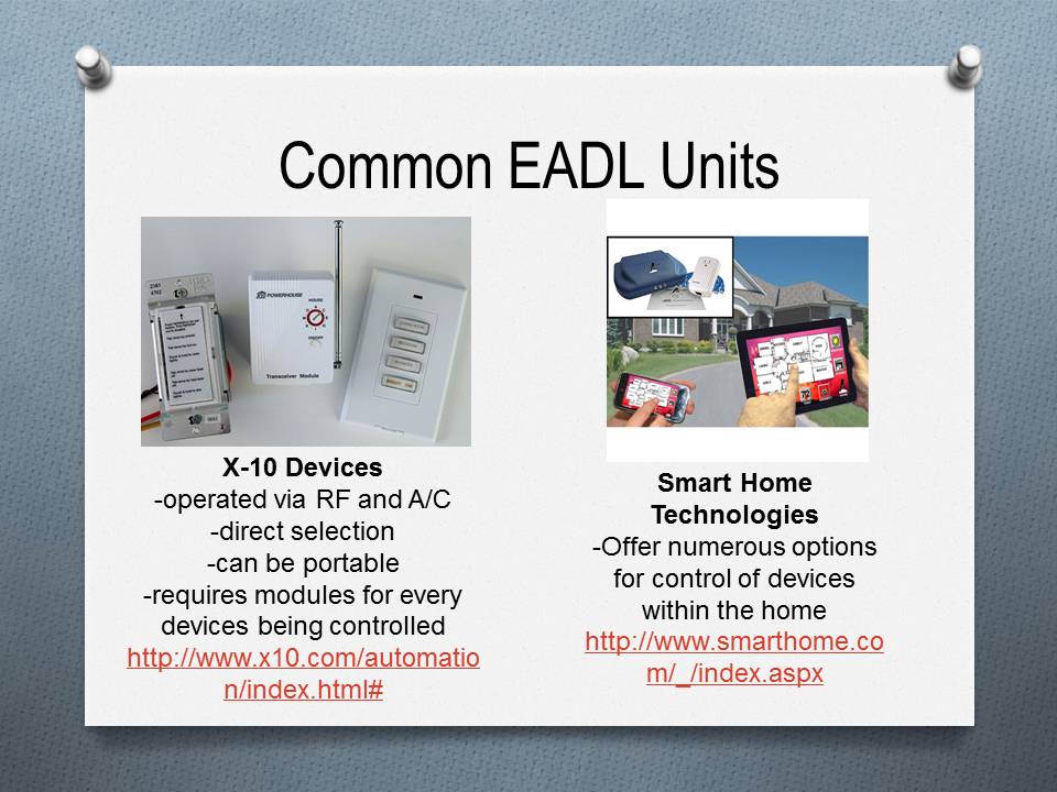 EADLs: Enabling Access to Environments and Activities Across the ...